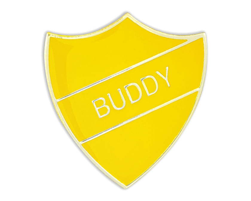 Buddy Yellow and Gold Badge (Pack Of 5) - School Merit Stickers