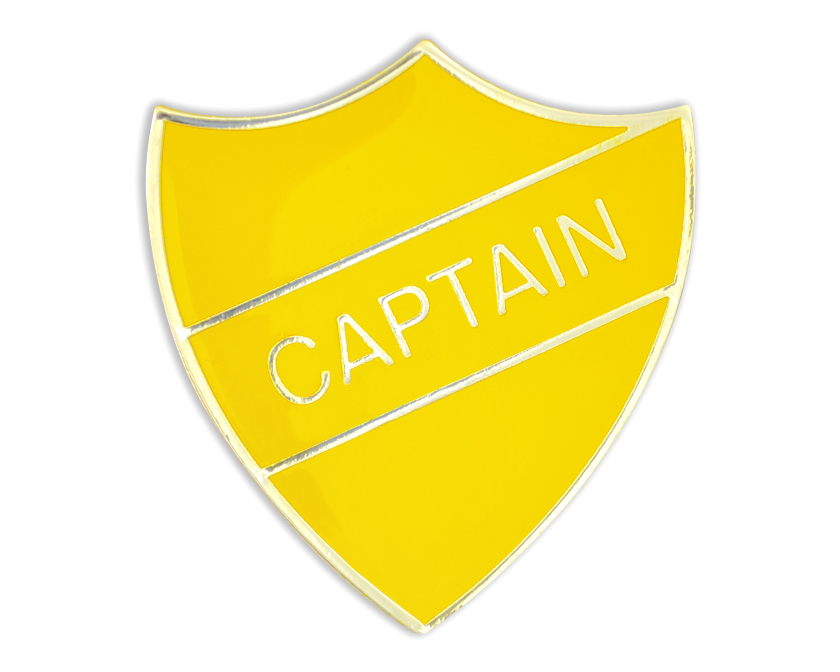 Captain Yellow and Gold Badge (Pack Of 5) - School Merit Stickers
