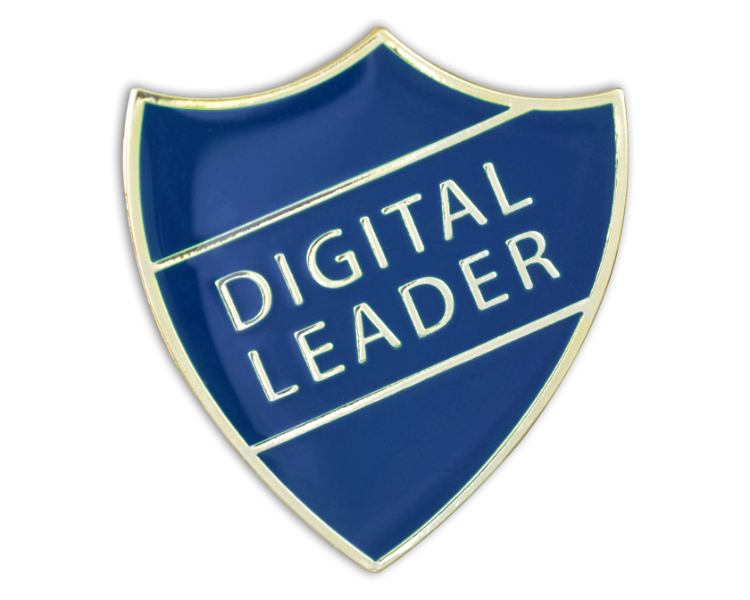Digital Leader Blue and Gold Badge (Pack Of 5) - School Merit Stickers