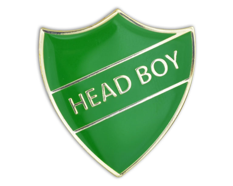 Head Boy Badge Green and Gold (Pack Of 5) - School Merit Stickers