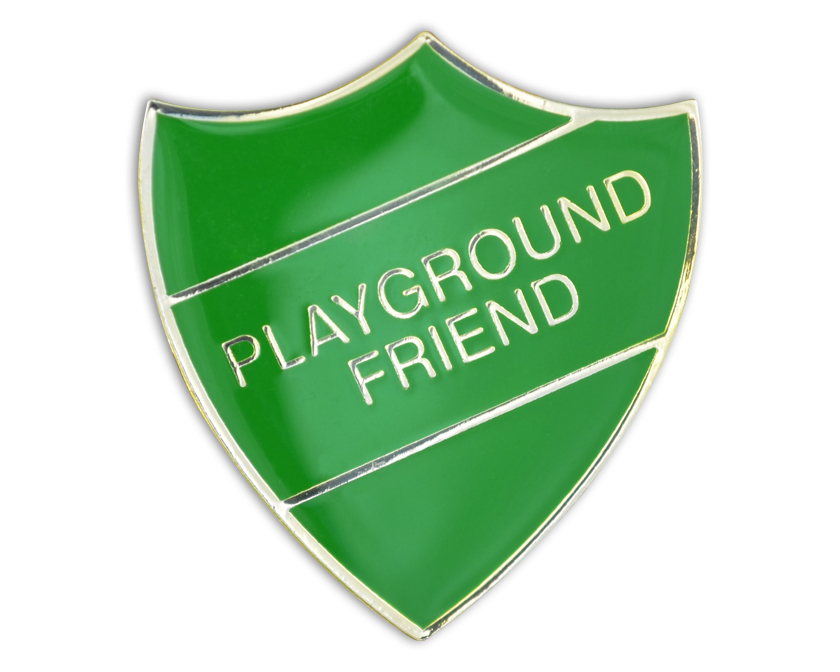 Playground Friend Badge Green and Gold (Pack Of 5) - School Merit Stickers