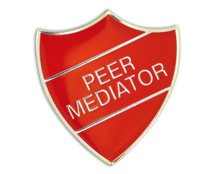 Peer Mediator Badge Red and Gold (Pack Of 5) - School Merit Stickers