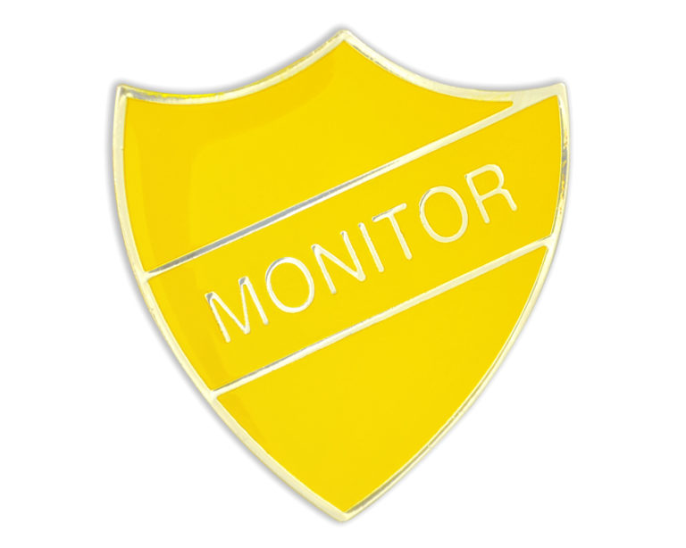 Monitor Badge Yellow and Gold (Pack Of 5) - School Merit Stickers