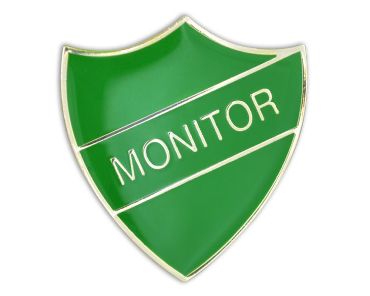 Monitor Badge Green and Gold (Pack Of 5) - School Merit Stickers