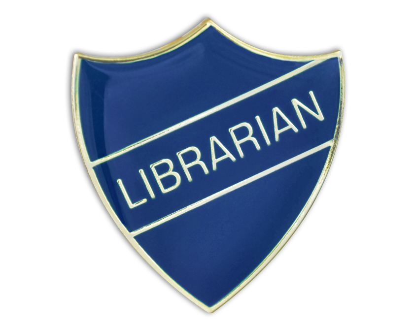 Librarian Badge Blue and Gold (Pack Of 5) - School Merit Stickers