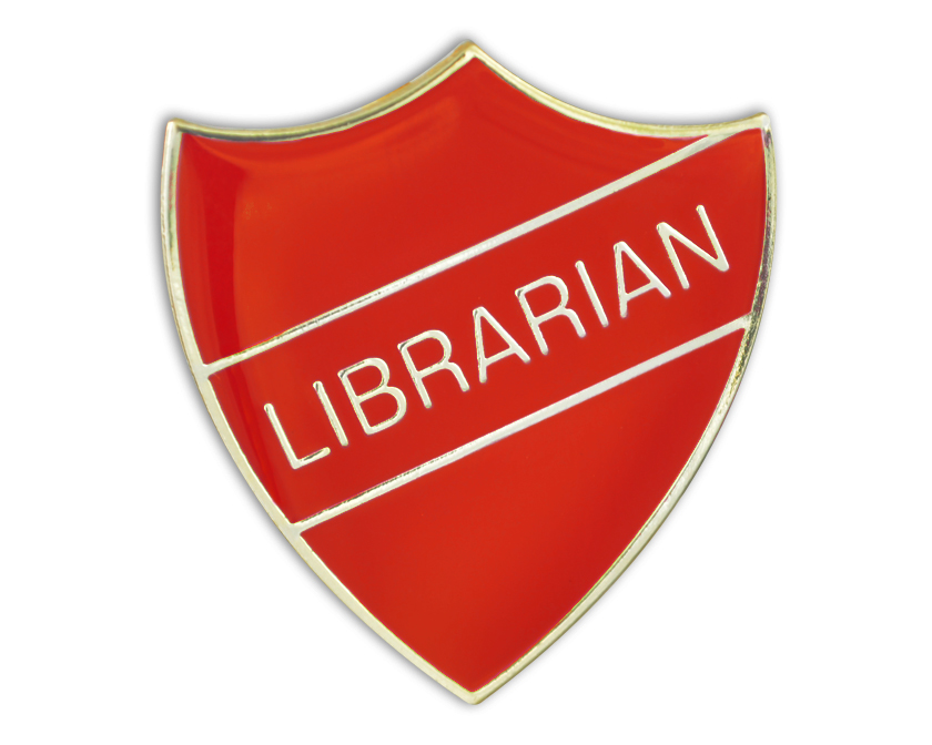 Librarian Badge Red and Gold (Pack Of 5) - School Merit Stickers