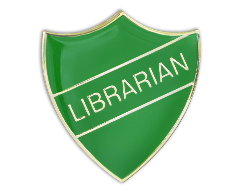 Librarian Badge Green and Gold (Pack Of 5) - School Merit Stickers