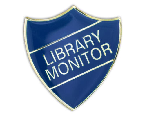 Library Monitor Badge Blue & Gold (Pack Of 5) - School Merit Stickers