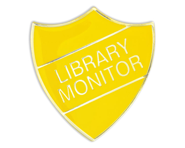 Library Monitor Badge Yellow and Gold (Pack Of 5) - School Merit Stickers