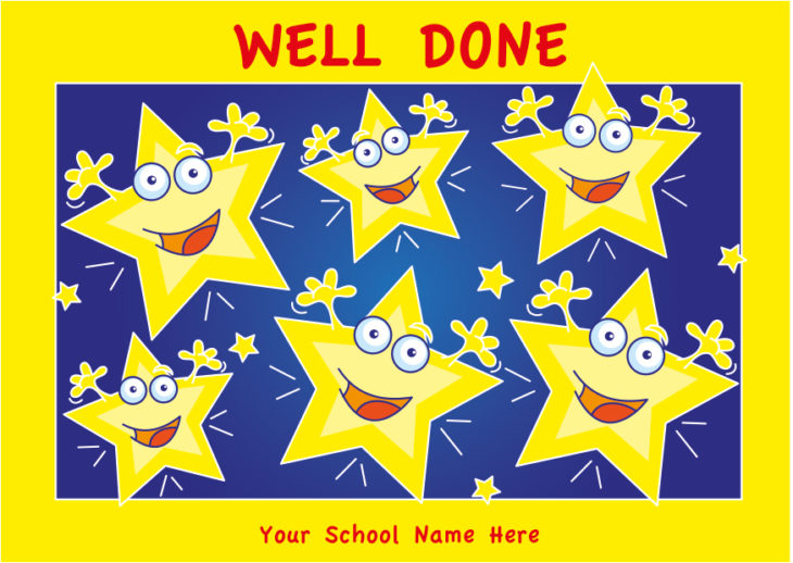 Personalised Postcards - Smiling Stars - School Merit Stickers