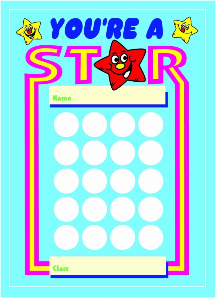 Smiling Star Blue Button Badge - School Merit Stickers