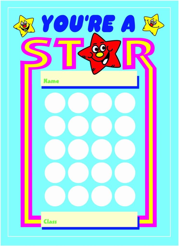 Stars Collecting Card For Ministickers - School Merit Stickers