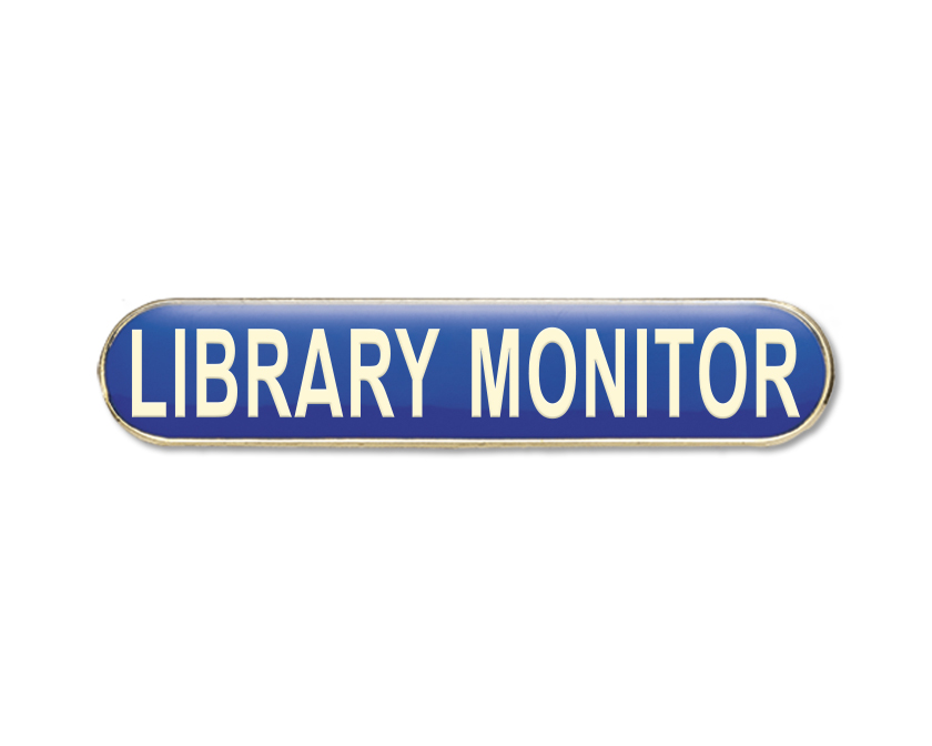 Library Monitor Enamel Badges (Pack Of 5) - School Merit Stickers