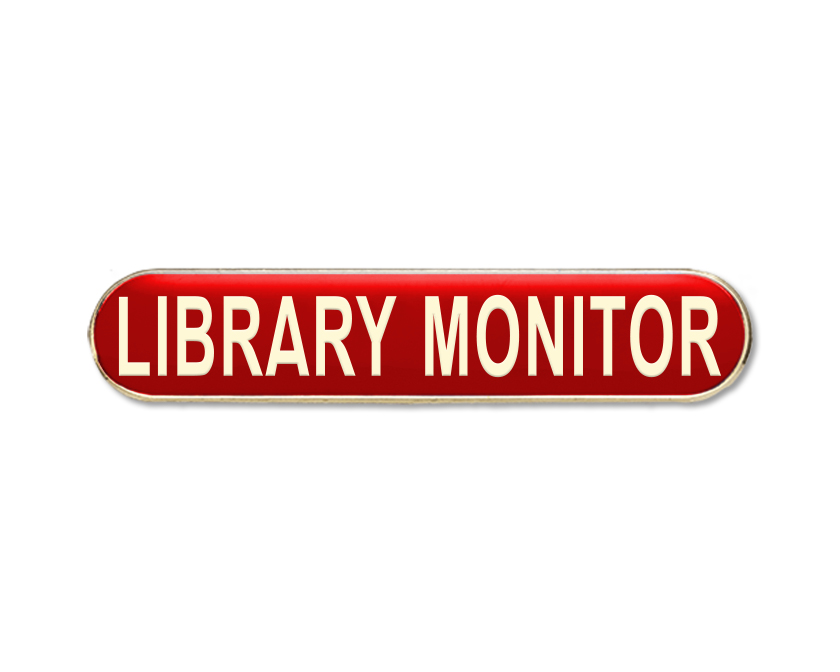 Library Monitor Enamel Badges (Pack Of 5) - School Merit Stickers