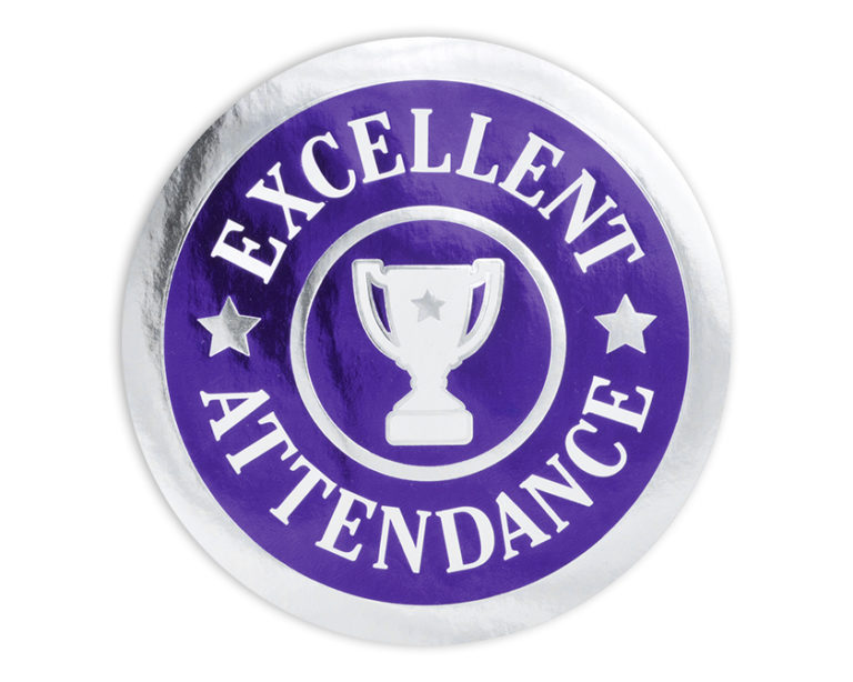 Excellent Attendance Jumbo Sticker - School Merit Stickers