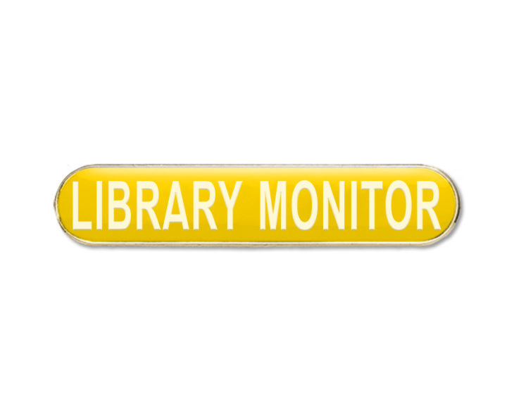 Library Monitor Enamel Badges (Pack Of 5) - School Merit Stickers