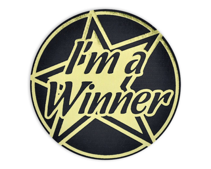 Metallic 'I'm A Winner' Sticker 44mm - School Merit Stickers