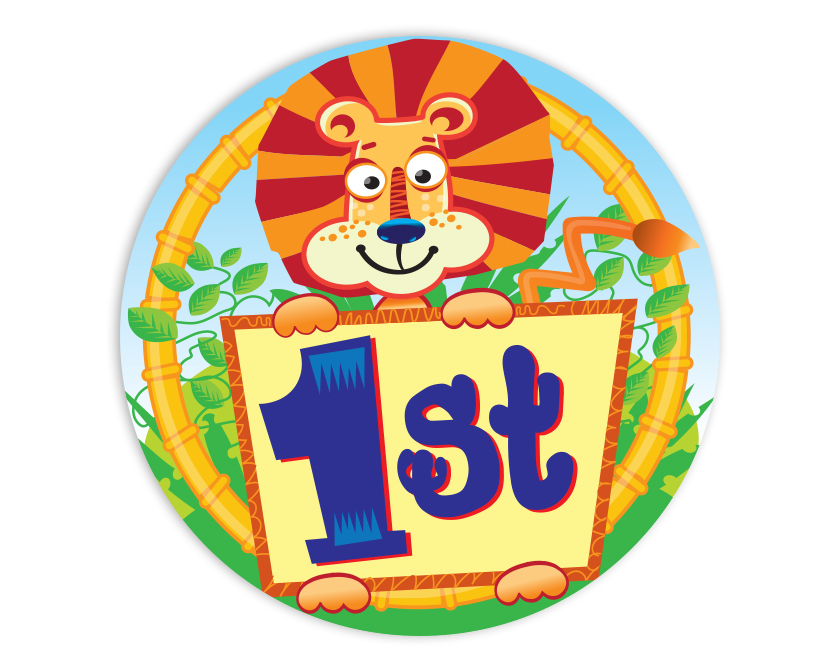 1st Animal Sticker 44mm - School Merit Stickers
