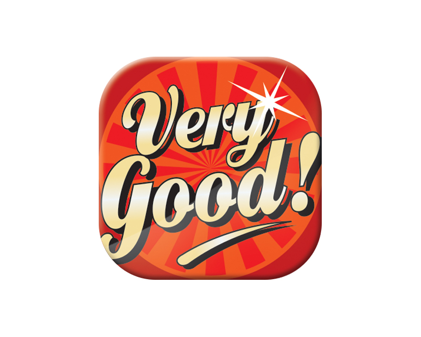 Very Good Button Badge (Square) - School Merit Stickers