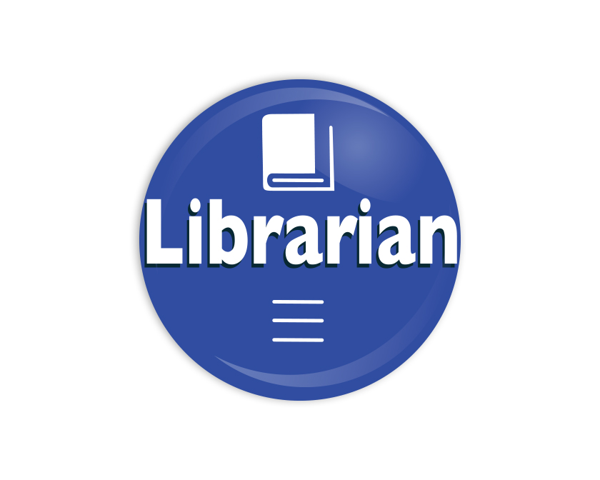 Librarian Blue Button Badge - School Merit Stickers
