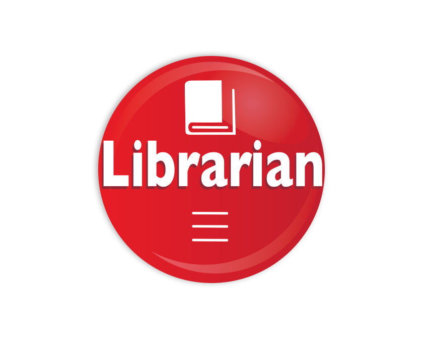 Librarian Red Button Badge - School Merit Stickers