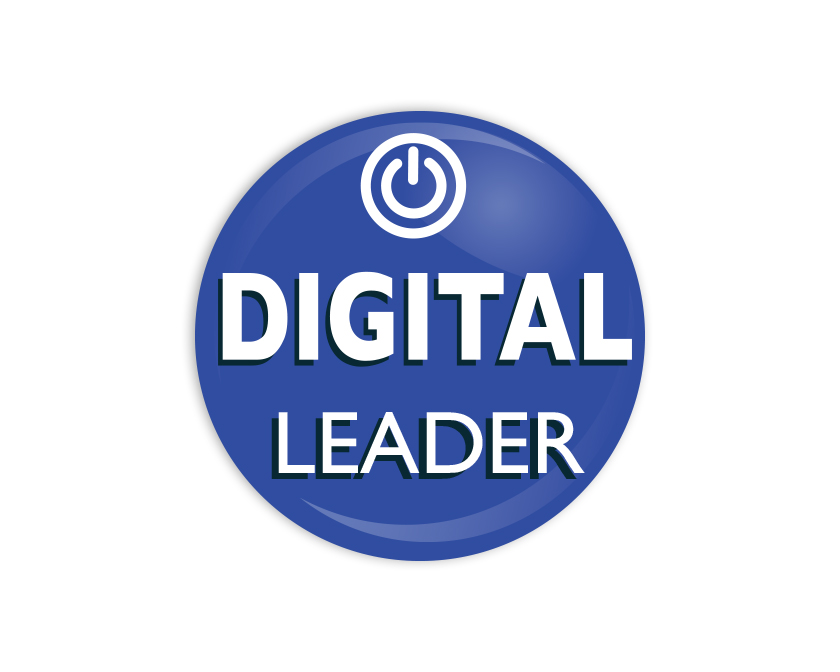 Digital Leader Blue Button Badge - School Merit Stickers