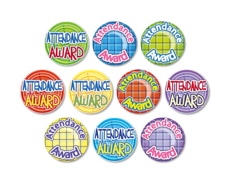 Attendance and Punctuality Stickers - School Merit Stickers