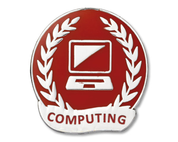 Computing Enamel Badge (Pack Of 5) - School Merit Stickers