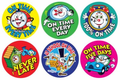 Attendance and Punctuality Stickers - School Merit Stickers