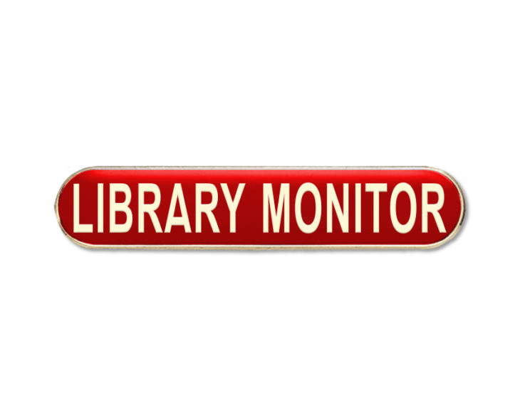 Library Monitor Enamel Badges (Pack Of 5) - School Merit Stickers