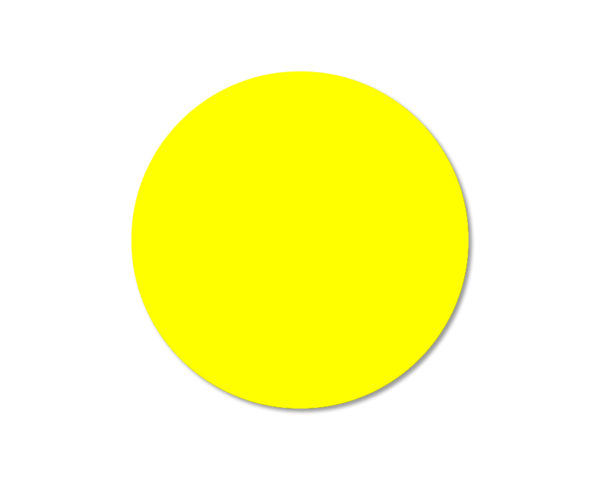 Plain Fluorescent Yellow Dot 43mm - School Merit Stickers