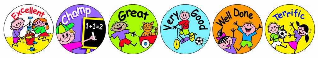 Excellent/Great/Very Good Etc. Stickers - School Merit Stickers