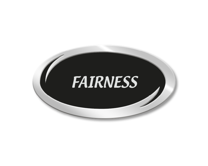 Fairness 'Values' Enamel Badge - School Merit Stickers