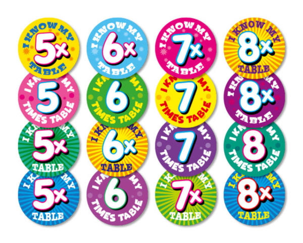Times Tables - School Merit Stickers