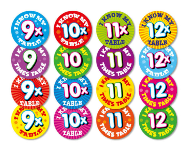 Times Tables - School Merit Stickers