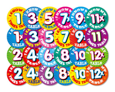 Times Tables 1-12 Megamix Stickers - School Merit Stickers