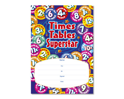 Times Tables Certificates - School Merit Stickers