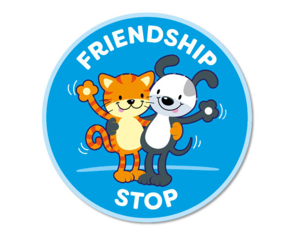 60cm Friendship Stop Sign (Cat and Dog) - School Merit Stickers