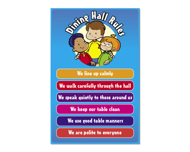 Dining Hall Rules - School Merit Stickers
