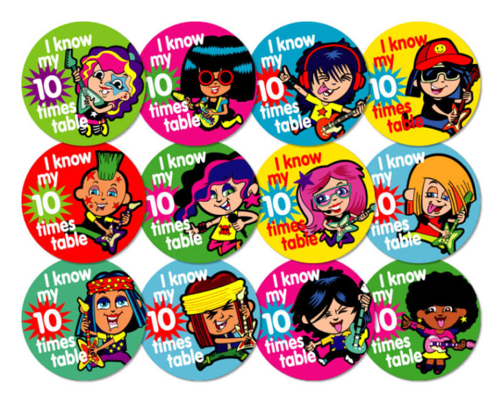 I Know My 10 Times Tables Stickers - School Merit Stickers
