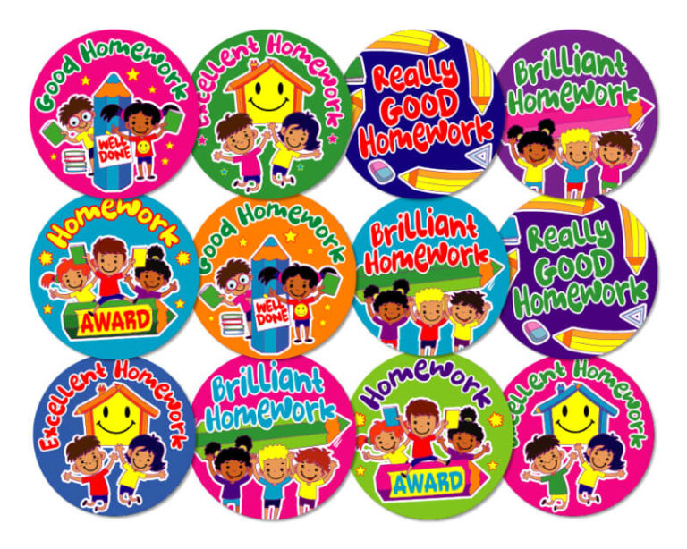 Homework Award Megamix Stickers - School Merit Stickers