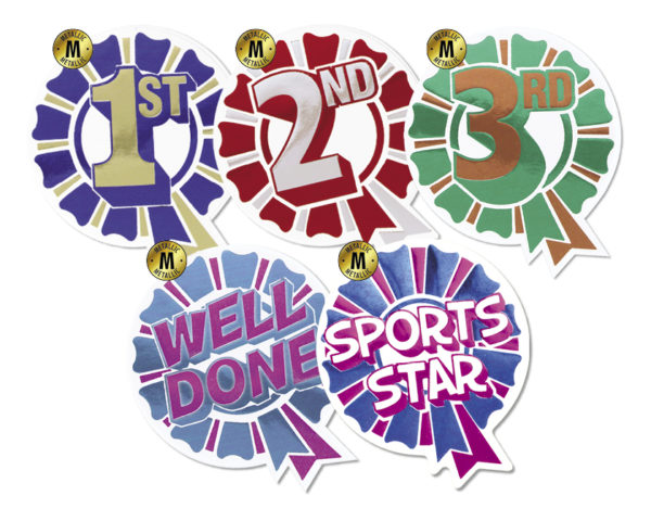 Gold 3D Star Badges Big Box - School Merit Stickers