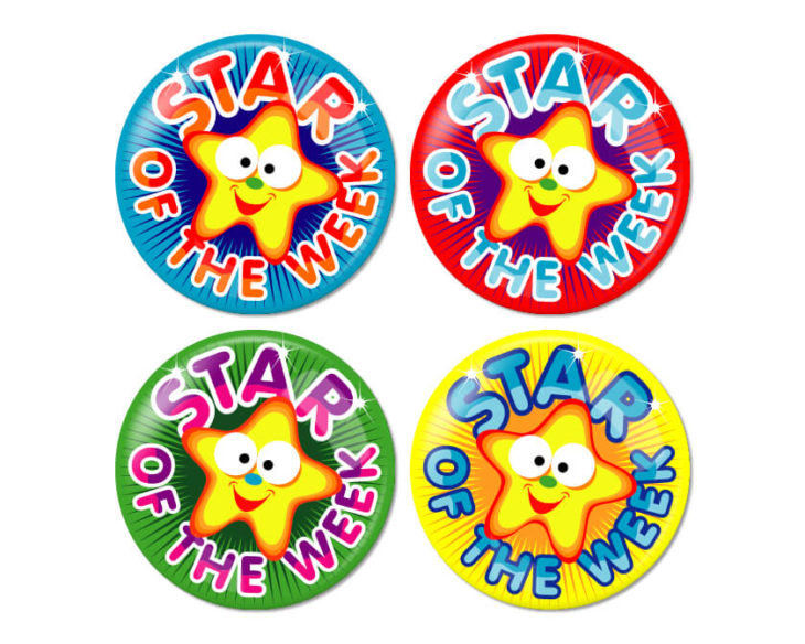 Star Of The Week Badge Box – 100 Badges- School Merit Stickers