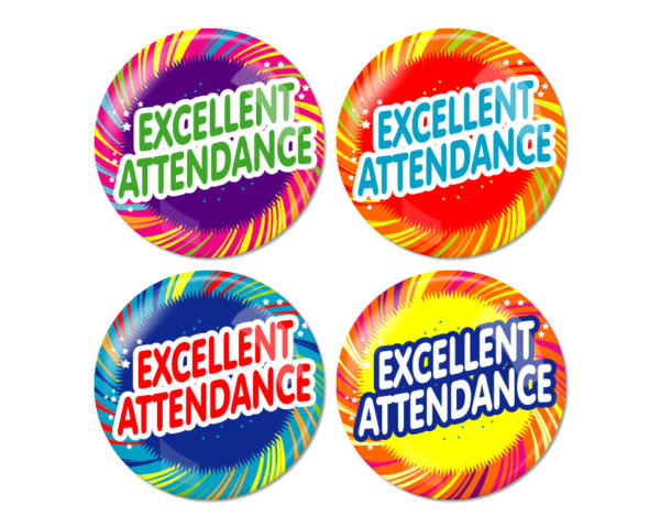 Excellent Attendance Badge Box - School Merit Stickers