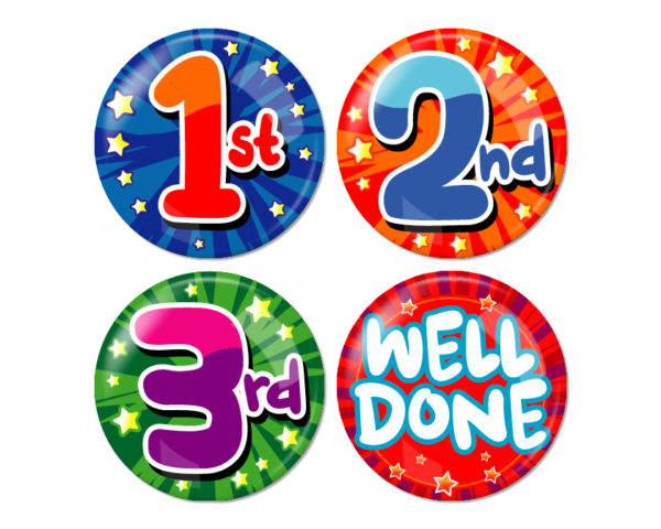 Sports. 1st, 2nd, 3rd and Well Done Badge Box - School Merit Stickers