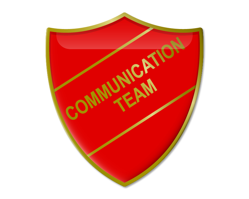 Communication Team Badge Red - School Merit Stickers