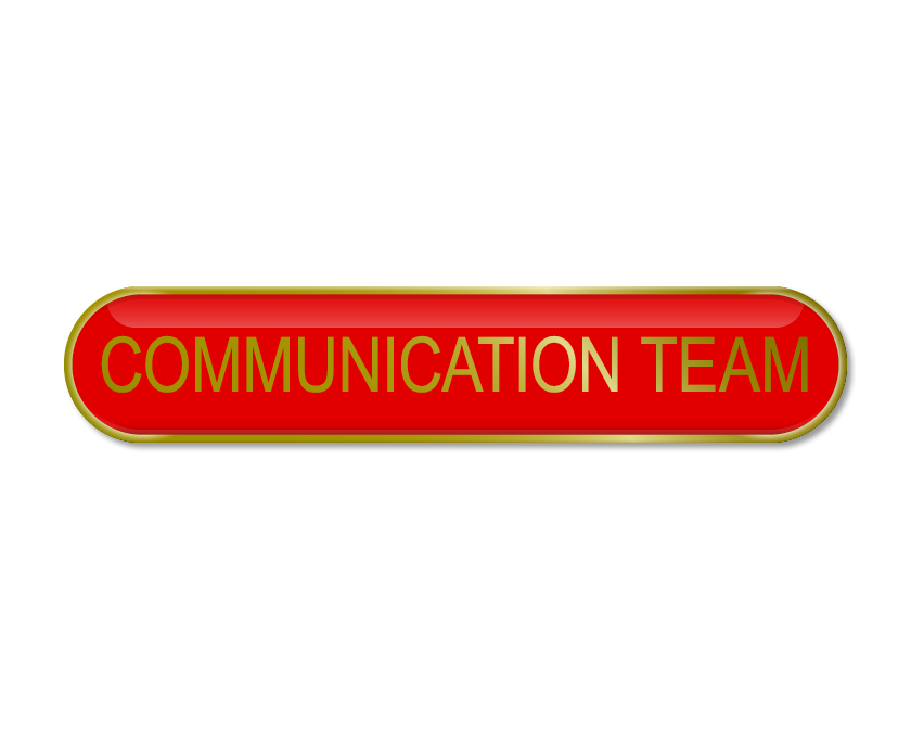 Communication Team Badge Red - School Merit Stickers