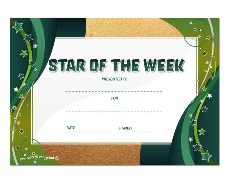 Star Of The Week Certficates - School Merit Stickers