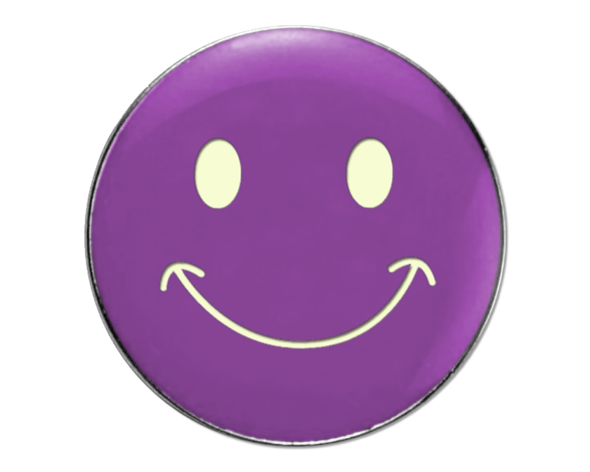 Purple Smiling Face Badge (Pack Of 5) - School Merit Stickers