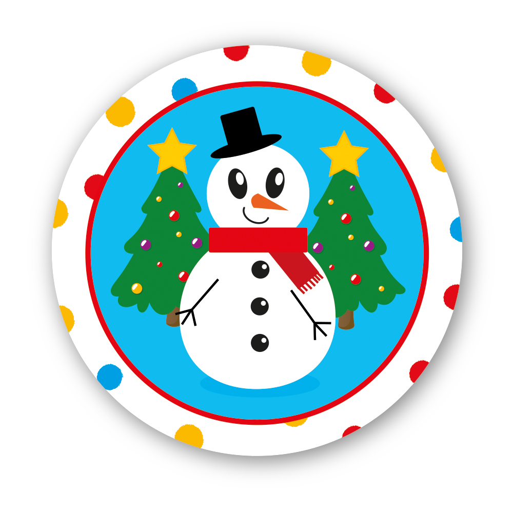 Christmas Snowman Button Badges (Pack Of 10) - School Merit Stickers